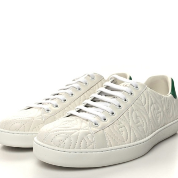 Gucci | Shoes | Gucci Ace Preppy Quilted G Rhombus White Matelass ...